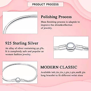 MICOO 925 Sterling Silver Snake Chain Butterfly Charms Bracelet, Evil Eye Bracelet with 5A Cubic Zirconia Bracelets for Women Birthday Gifts