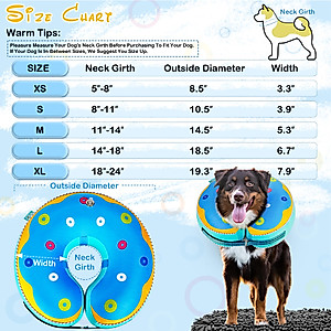 Znxiai Inflatable Reflective Dog Cone Collar Alternative After Surgery,Dog Neck Donut,Recovery Soft Protective E Collar,Adjustable,for Small Medium and Large Dog Cats (Blue, L)