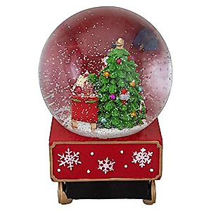 Northlight 8.5" Green and Red Christmas Train Snow Globe