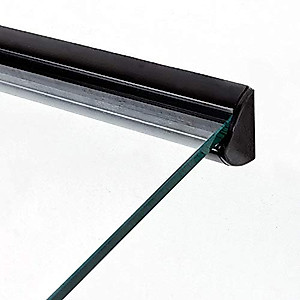 Deco Home Floating Tempered Glass Shelve 9 inch by 24 inch wth Black Brackets