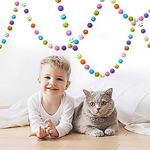 Glaciart One Felt Ball Garland - Fun Party Decorations for Easter, Spring & Birthdays - Home Decor for Living Room, Bedroom, Baby Room - 100% Natural Wool Pom Poms with Cotton String - 10 Ft.