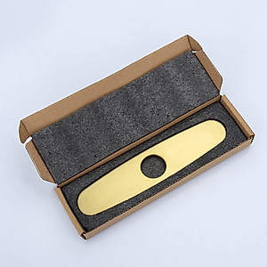 Kohonby Hole Cover Deck Plate Escutcheon 10 Inch for Bathroom or Kitchen Sink Faucet Single Hole Stainless Steel Brushed Gold Faucet Deck Plate