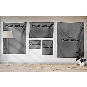 Ambesonne Rodeo Tapestry Twin Size, Yea Haw Cowboy Bucking Bull Western Sports American Graphic, Wall Hanging Bedspread Bed Cover Wall Decor, Twin Size, Rust Beige