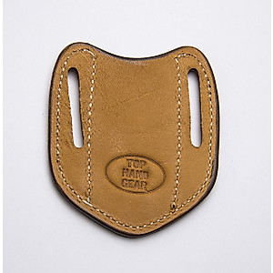 Leather Knife Sheath, Tooled Leather Vertical Pancake Sheath, Trapper Knife Sheath, TAN