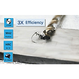 STROTON Metric M42 8% Cobalt Drill Bits for Stainless Steel and Hard Metal (4.5mm x 5pcs)