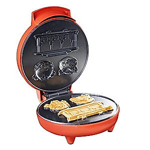 Daniel Tiger Waffle Maker Iron - Electric Nonstick Waffler Featuring 3D mini Character Shaped Waffles or Pancakes of Daniel Tiger, Caterina Kitty Cat & the Trolley - Fun for Themed Party, Make Breakfast Fun for Kids, Adults