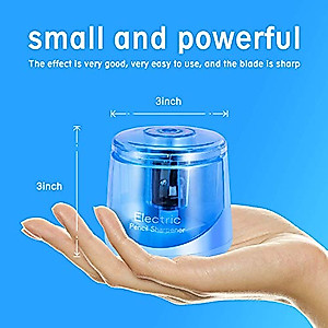 Electric Pencil Sharpener, Small and Portable Pencil Sharpener for NO.2 Pencils and Colored Pencils, Auto Feature and Durable for Classroom, Home and Office, USB Cable Included