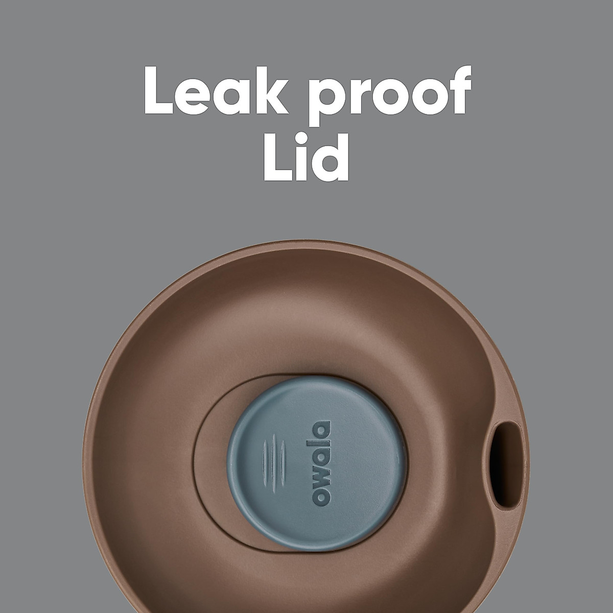 Owala SmoothSip Slider Insulated Stainless Steel Coffee Tumbler, Reusable Iced Coffee Cup, Hot Coffee Travel Mug, BPA Free 20 oz, Grey/Brown (Cozy Cocoa)