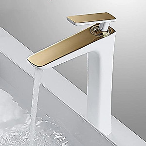 ZHANGYUEFEIFZ Bathroom Sink Faucet Sink Faucet Bathroom Vanity Faucet Solid Brass Sink Faucet Hot and Cold Single Handle countertop Toilet Crane Hot and Cold Faucet (Color : Brushed Gold)