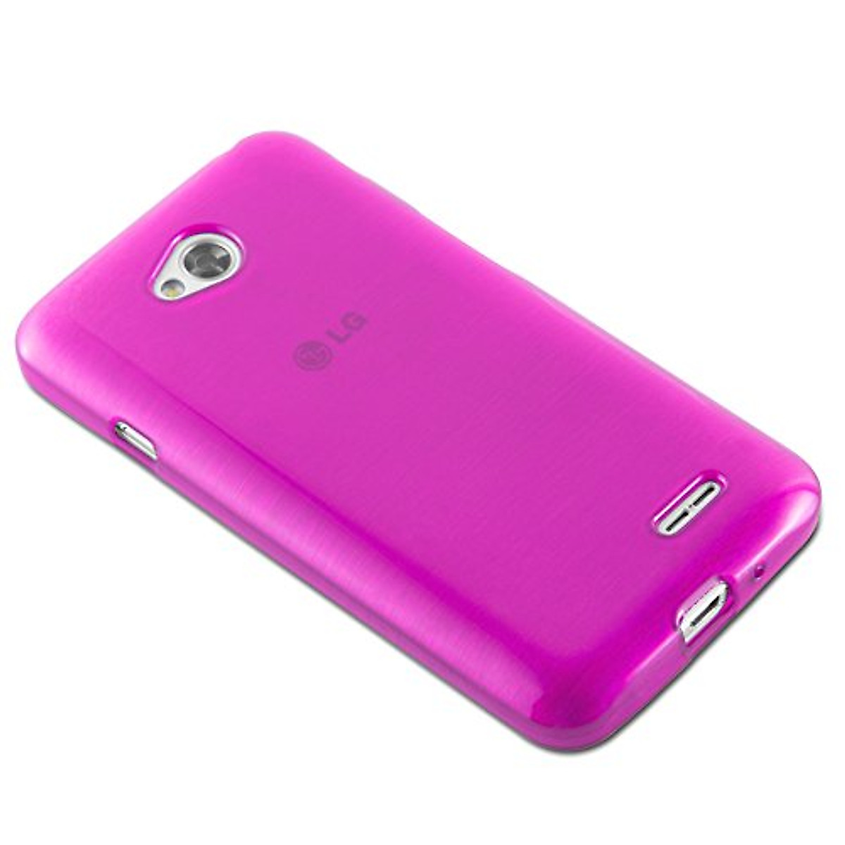 Cadorabo Case Compatible with LG L70 (1.SIM) in Pink - Shockproof and Scratch Resistant TPU Silicone Cover - Ultra Slim Protective Gel Shell Bumper Back Skin
