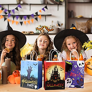 SPERPAND 24Pcs Halloween Treat Bags, 8.7" Small Goodie Bags for Halloween Trick or Treat Candy Bags, Party Favors, Carnival, Event Gift Bags