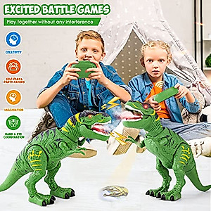 FANURY Dinosaur Toys for Kids 3-5 - Upgraded 2.4G Remote Control Dinosaur Toys for Kids 5-7 - Roaring T-Rex Robot Toy with LED Lights- Electronic Walking Dinosaur Toys for 3+ Years Old Boys Girls