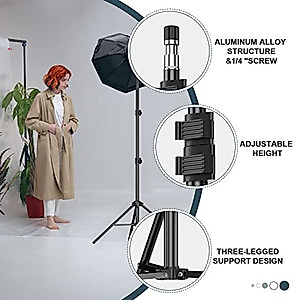 EMART 7 Ft Light Stand for Photography, Portable Photo Video Tripod Stand, Lighting Stand with Carry Case for Speedlight, Flash, Softbox, Umbrella, Strobe Light, Camera, Photographic Portrait - 2 Pack