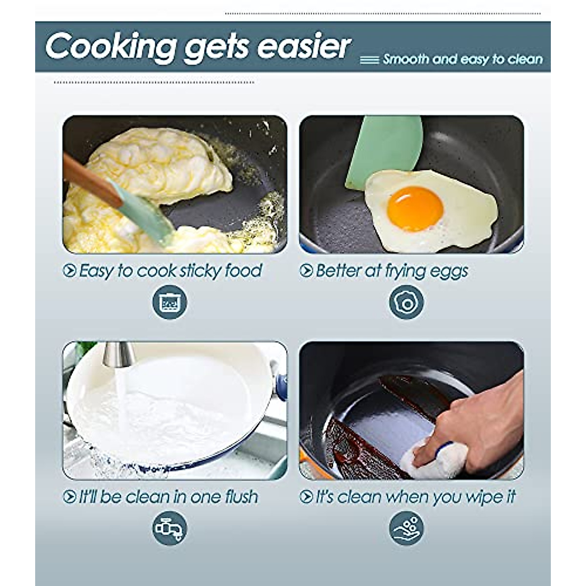 EDGING CASTING Enameled Cast Iron Dutch Oven, 5 Quart Enameled Dutch Oven Cookware Pot, Suitable For Bread Baking, Ideal for Family, Slateblue…