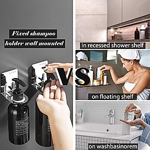 Shampoo Holder for Shower, L Shaped Bottle Rack Wall Mounted Drilling with Nails, Rustproof SUS304 Bathroom Organizer Hooks for Kitchen Bathroom Toilet Balcony Garden Support up to 10 LB (3), Silver