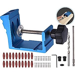 Pocket Hole Jig Kit Dowel Drill Joinery Screw Kit Carpenters Wood Woodwork Guides Joint Angle Tool Carpentry Locator