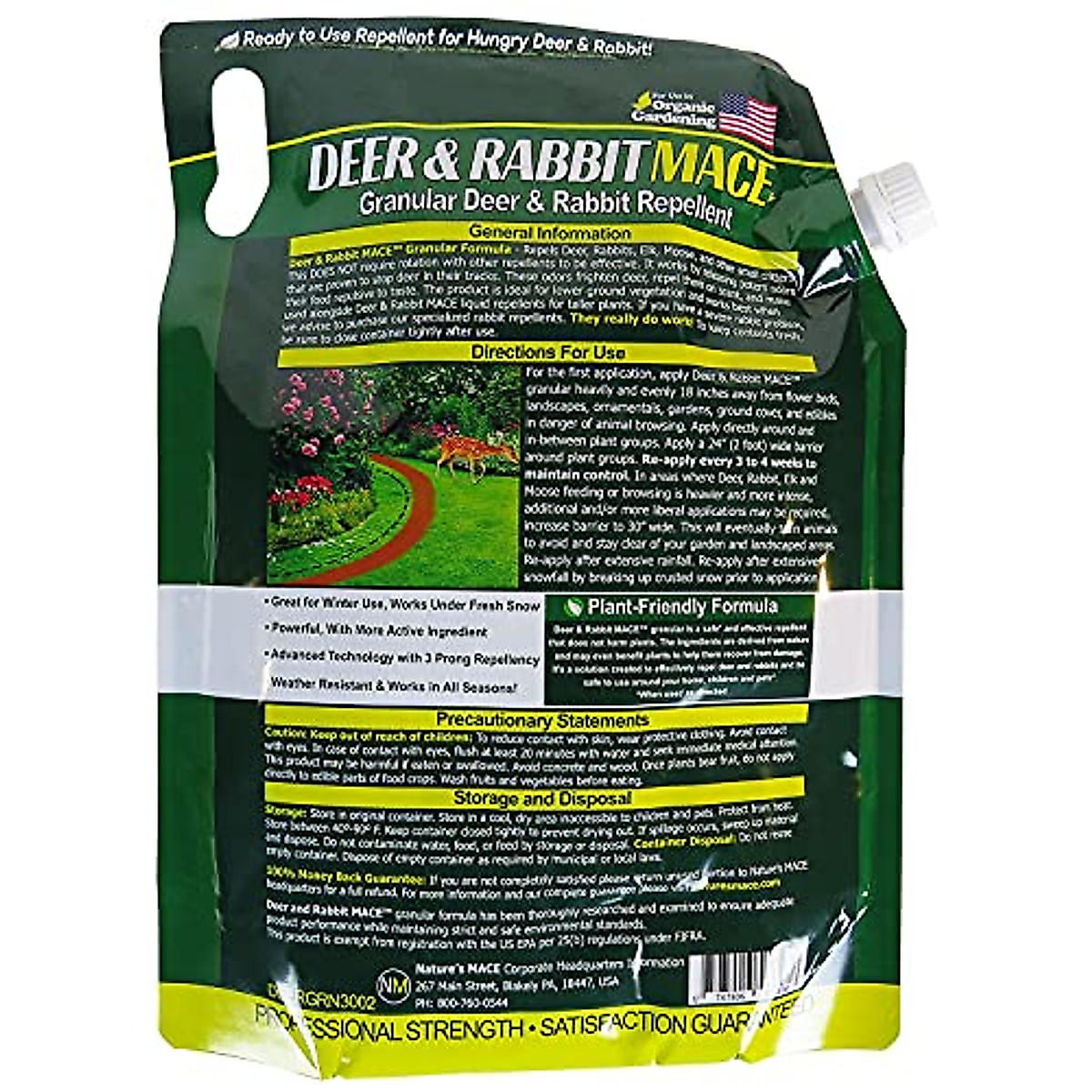 Nature's MACE Deer & Rabbit Repellent 6lb / Covers 6,000 Sq. Ft. / Repel Deer from Your Home & Garden / Safe to use Around Children, Plants & Produce / Protect Your Garden Instantly