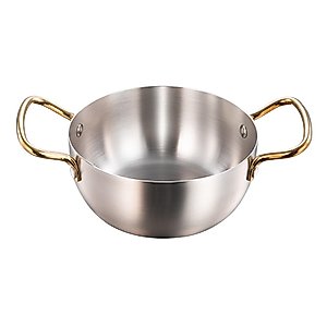 Ramen Pot, Stainless Steel Korean Ramen Cooking Pot Pasta Stockpot Korean Ramen Noodle Pot Fast Heating for Soup, Noodle, Pasta, Home and Outdoor(silver)