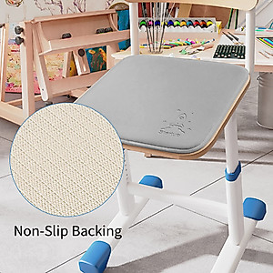 JeogYong Chair Cushion Memory Foam Pads Non Slip Back Ultra Soft Floor Cushions for Classroom 14 x 13 inch Comfy Flexible Seating Square Seat Cushion for Kids Chair, School Chair, 2 Pack (Grey)