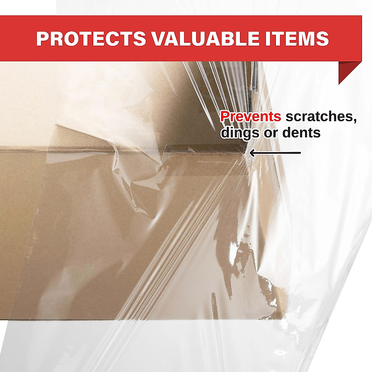 Stretch Wrap Industrial Strength Extra Thick 18" 1100 SqFt 80 Gauge (20 Micron) Clear Cling Plastic Pallet Supplies Durable Self-Adhering Packing Moving Packaging Heavy Duty Shrink Film Roll