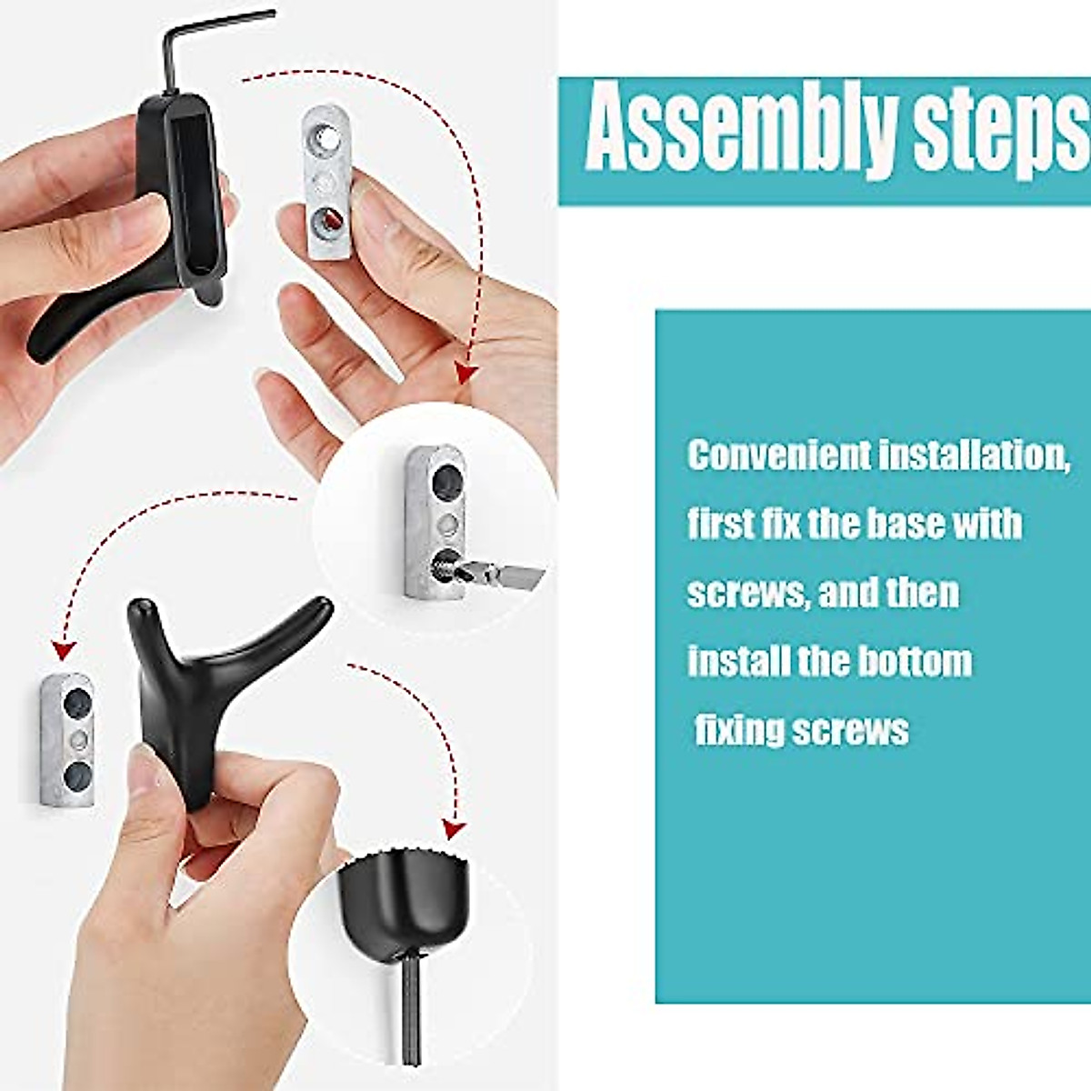 Exxacttorch 2 Pack Bull Horn Wall Mounted Hat Towel Bag Hanger, Traceless Decorative Art Coat Hooks, Solid Zinc Alloy Wall Hooks Double Prong Holder for Keys, Umbrella, Matte Brass