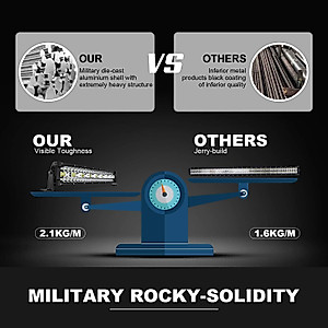 DOT 22Inch Triple Row 450W LED Light Bar+2PCS 4Inch Led Fog Cube Pods+Wiring Kit for Driving Lamps Marine Boat Ram Polaris Honda Can Am Defender Dodge GMC UTV ATV Frontier Commander Tractor 4 Wheeler