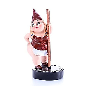 Pole Dancing Gnome Garden Statue! 6 Inch Pole Dancer Gnomes Figurine Garden Landscape Outdoor Decor! Polyresin Gnome Resin Dwarf Sculpture Art Decor!