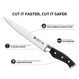 ASETY Carving Knife Set, High Carbon Stainless Steel Carving Knife and Fork Set, 2 PCS Carving Set for Turkey, Meat, BBQ, Brisket, NSF Food Safe, Full Tang Slicing Knife with Gift Box