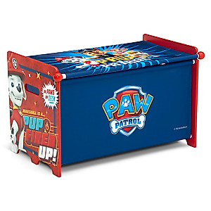 Delta Children PAW Patrol Toy Box Toy Box with Retractable Fabric Top, Blue