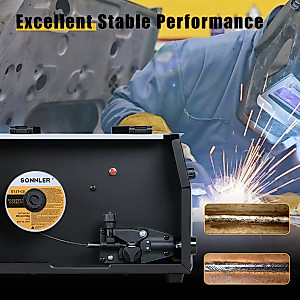 0.035 flux core welding wire, 2Lbs E71T-GS Low Splatter gasless Carbon Steel Mig Welding Wire Compatible With HF Fourney Harbor Welder(1 PACK)