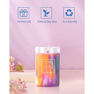 HZ-WONMIO Scented Candles | Spiced Cinnamon Candle|Hand-Poured Soy Wax Candles |60-Hour Burn Time |Retro Charm Aromatherapy Candle |Tie-Dye Effect| Holiday Candle Gifts for Women|8oz