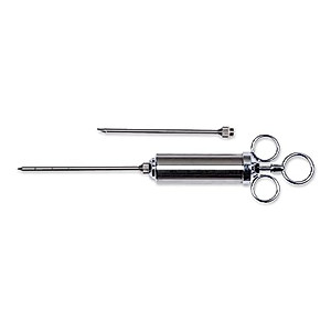 RSVP International Endurance Kitchen Tool Collection Marinade Injector with Interchangeable Needle Tips, 7x3, 2 oz Capacity, Stainless Steel