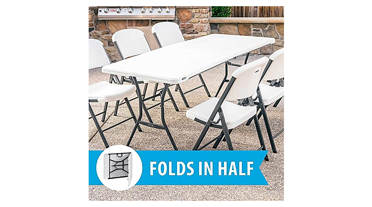 Lifetime 6-Foot Folding Table – Durable, Weather-Resistant & Portable