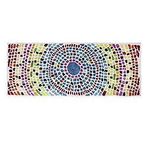 Better Trends Picasso Mosaic Collection 100% Combed Cotton Tufted Yarn Super Absorbent Thick Bath Mat Rug Rubber Latex Backing Machine Washable, 20" x 60" Runner, Multicolor Pattern