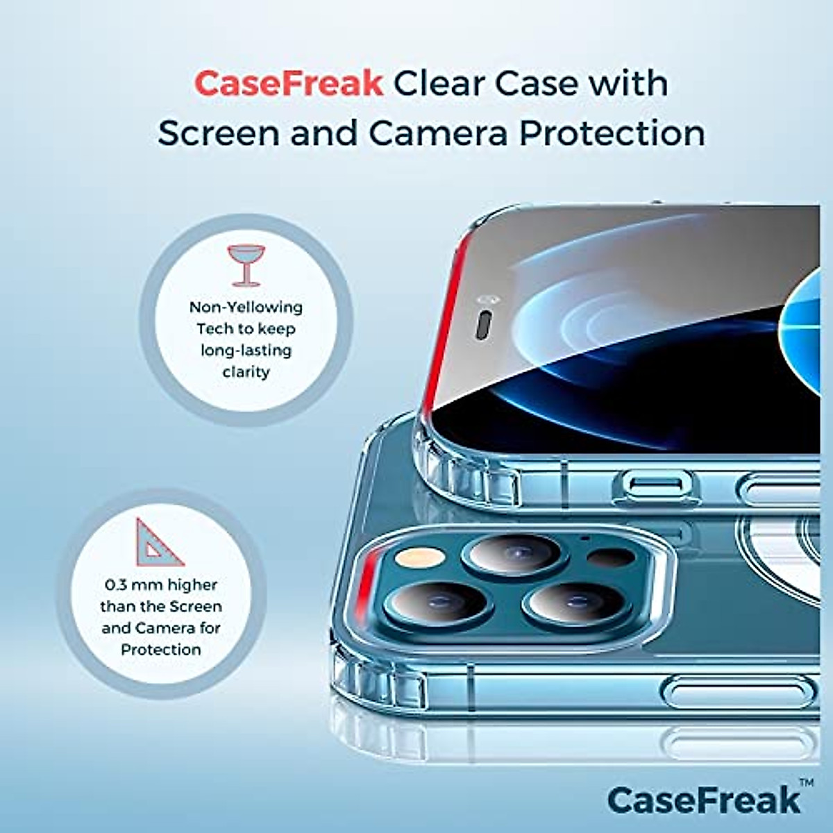 CASEFREAK Clear Case for iPhone 11 Pro with Magnetic Ring, Compatible with Mag-Safe Accessories, Slim Fit Anti-Yellowing Protective Case for iPhone 11 Pro (5.8" Screen)
