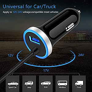 Fast Car Charger Type C Car Plug Android Phone USB C Car Charger Cigarette Lighter Adapter Fast Charging C Coiled Cable for Samsung Galaxy A13 5G/S22 Ultra/S21/S20/S10/A03s/A11/A12/A21/A32/A51/A52/A53