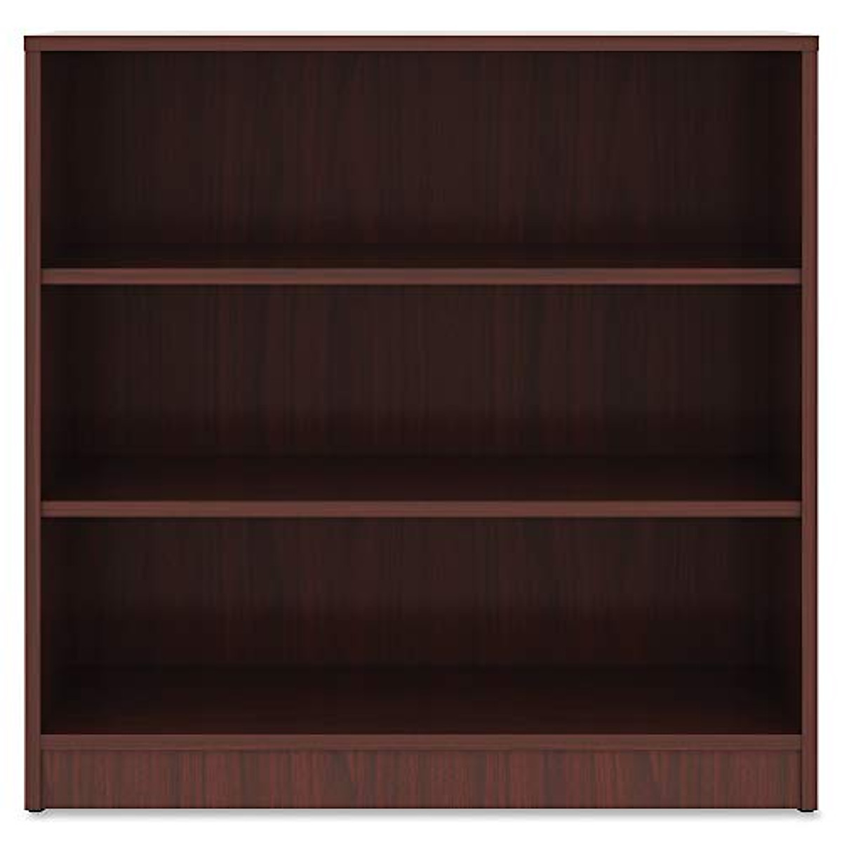 Lorell Mahogany Laminate Bookcase, 36" x 36" x 12"