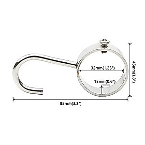 Pxyelec Stainless Steel Bathroom Clothes Coat Hanging Hook Hanger for 1.25 inch / 32mm Dia Rod Tube Pipe, Pack of 10