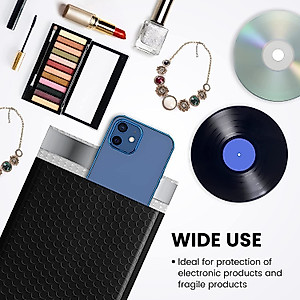 Fuxury Bubble Mailers 6x10 Inch 100 Pack, Black Padded Envelopes, Self Seal Waterproof Mailing Envelopes Bubble Padded, Shipping Bags for Mailing,Packaging, Small Business, Boutique, Bulk #0