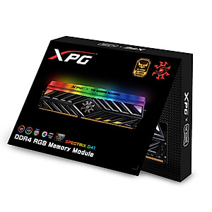 XPG Spectrix D41 TUF Certified RGB DDR4 3200MHz 32GB (2x16GB) 288-Pin CL16-20-20 PC4-25600 Desktop U-DIMM Memory Retail Kit Black (AX4U3200716G16A-DB41)