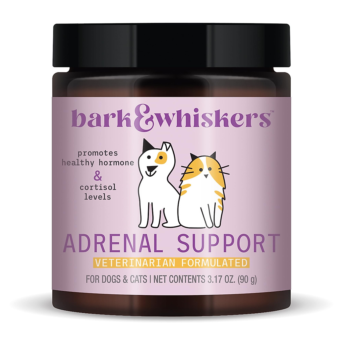 Bark & Whiskers Adrenal Support, for Dogs & Cats, 3.17 oz. (90 g), 90 Scoops, Promotes Healthy Hormone and Cortisol Levels, Veterinarian Formulated, Non-GMO, Dr. Mercola