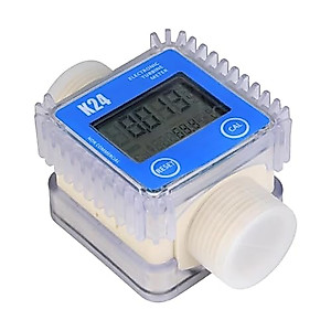 Flow Meter K24 Digital LCD Fuel Flow Tester Meter for Water Sea Liquid Flow Meter Measuring Tools Drop Shipping High Stability and Convenient Operation