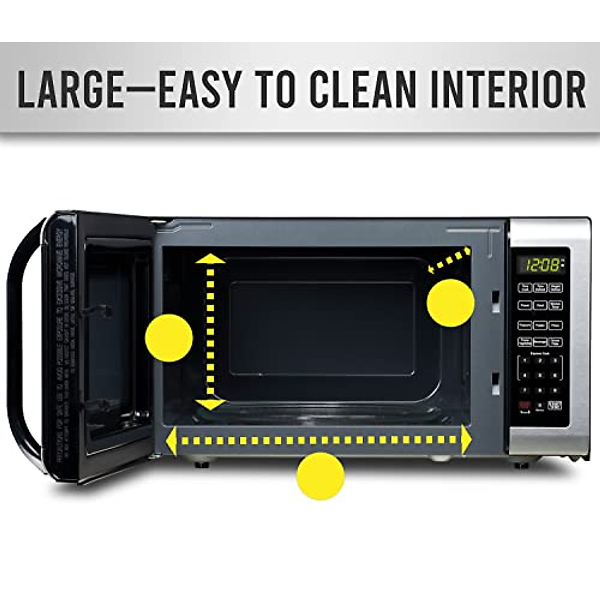 Farberware Countertop Microwave 1100 Watts, 1.6 cu ft - Microwave Oven With LED Lighting and Child Lock - Perfect for Apartments and Dorms - Easy Clean Brushed Stainless Steel