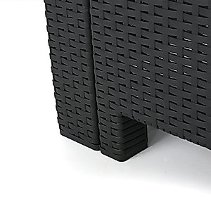 Christopher Knight Home St. Lucia Outdoor 3-Seater Faux Wicker Rattan Style Sofa with Water Resistant Cushions, Charcoal / Light Grey