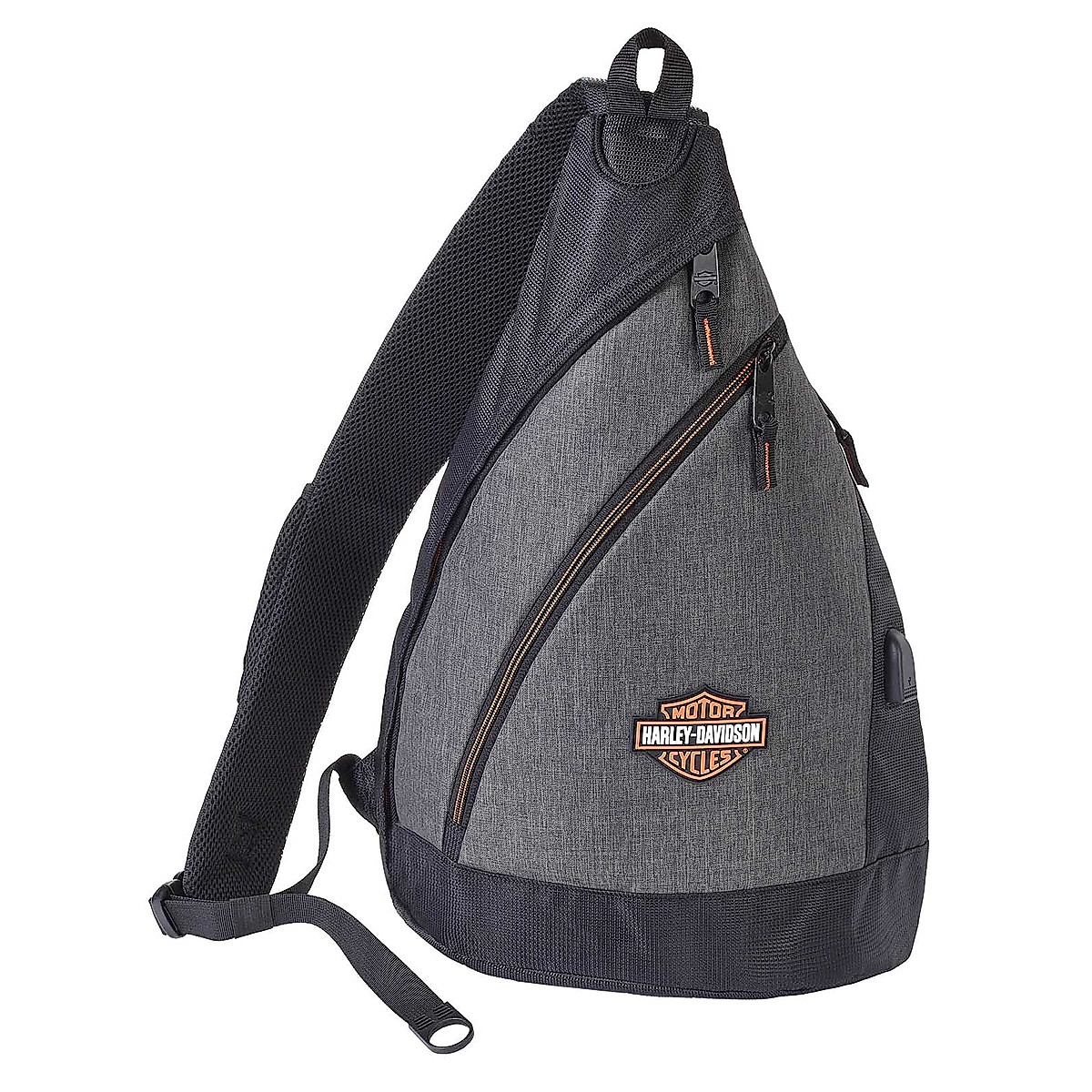 Harley-Davidson Bar & Shield Deluxe USB Travel Sling Backpack - Heather Gray