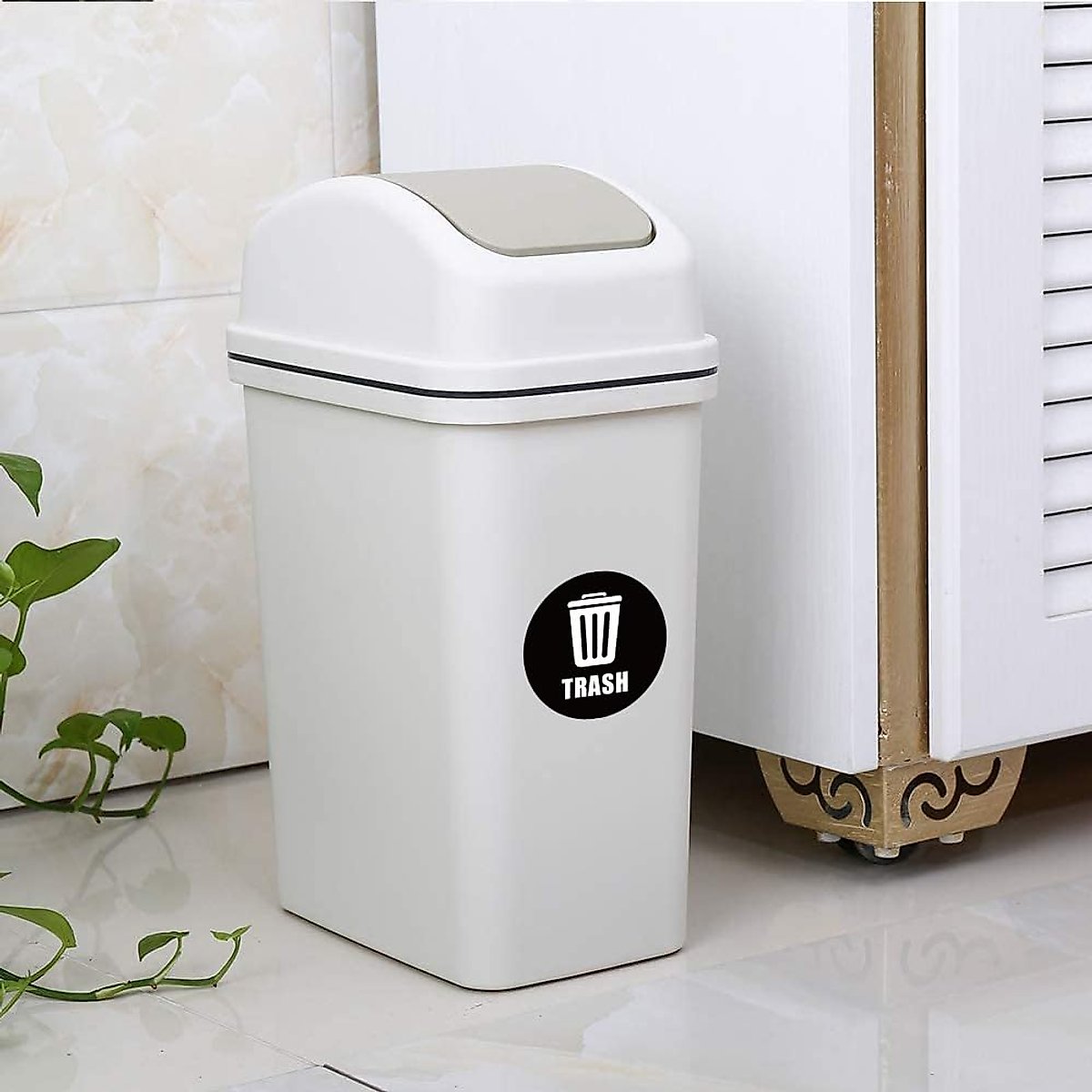 18pcs 5 INCH Bins Recycling Stickers Garbage Classification Label Large Garbage Can Recycle Stickers Waste Bin Decals Garbage Classification Bin Reminding Stickers Sorting Sticker Label Stickers