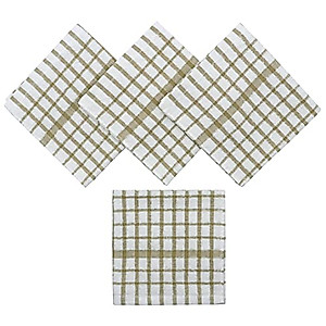 HFGBLG Cotton Dish Towels for Kitchen Wash Cloths Terry Dish Cloths, Set of 8, Light and Soft Cleaning Rags Kitchen Hand Towels, 13 Inch x 13 Inch (Brown-Dish Cloths