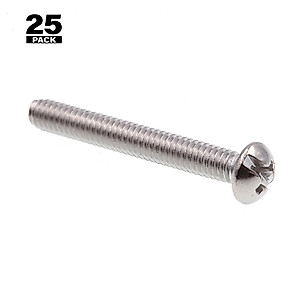 Prime-Line 9003702 Machine Screw, Round Head, Slotted/Phillips Combo, #8-32 X 1-1/4 in, Grade 18-8 Stainless Steel, Pack of 25