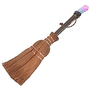 COLLBATH 4pcs Children's Mini Broom Mini Wizard Broom Dollhouse Miniature Brooms Broom Hanging Decoration Crystal Witch Broom Altar Ornament Halloween Brooms Decor Garden Car Palm Toy Room