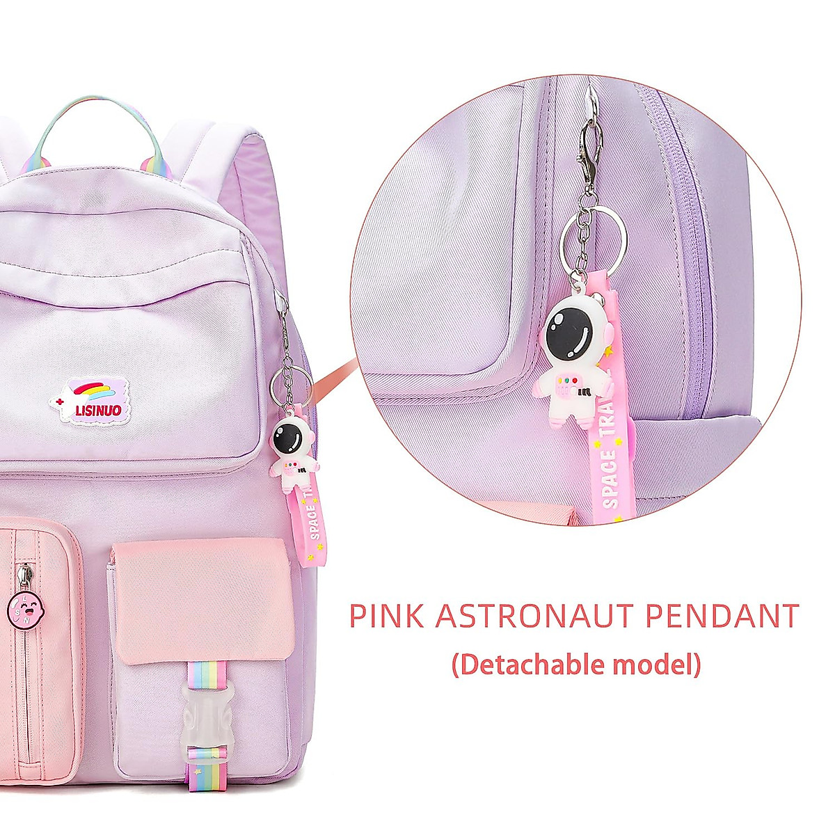 AUOBAG Kids Backpack Girls Backpacks Elementary Bookbags Middle School Bags Women Casual Daypacks Send Pendant (Purple)